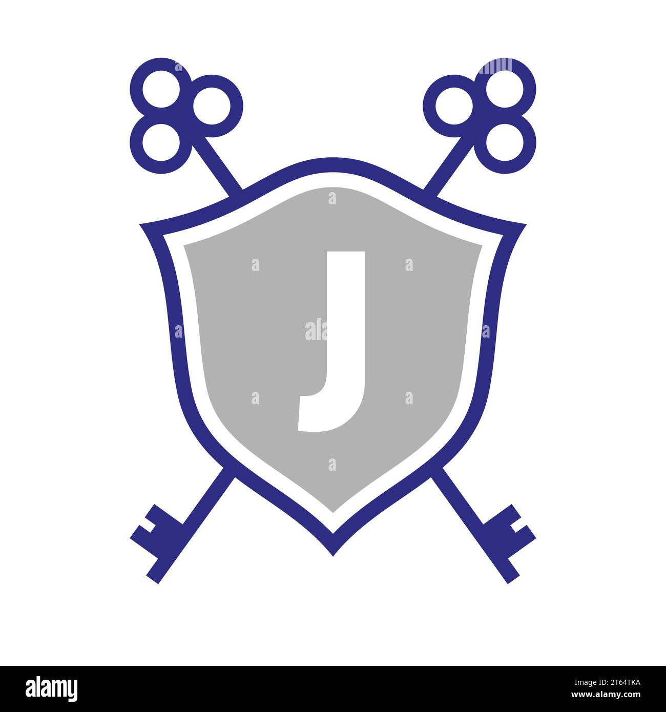 Letter J Real Estate Logo Design Concept with Crossed Key Sign. Key ...