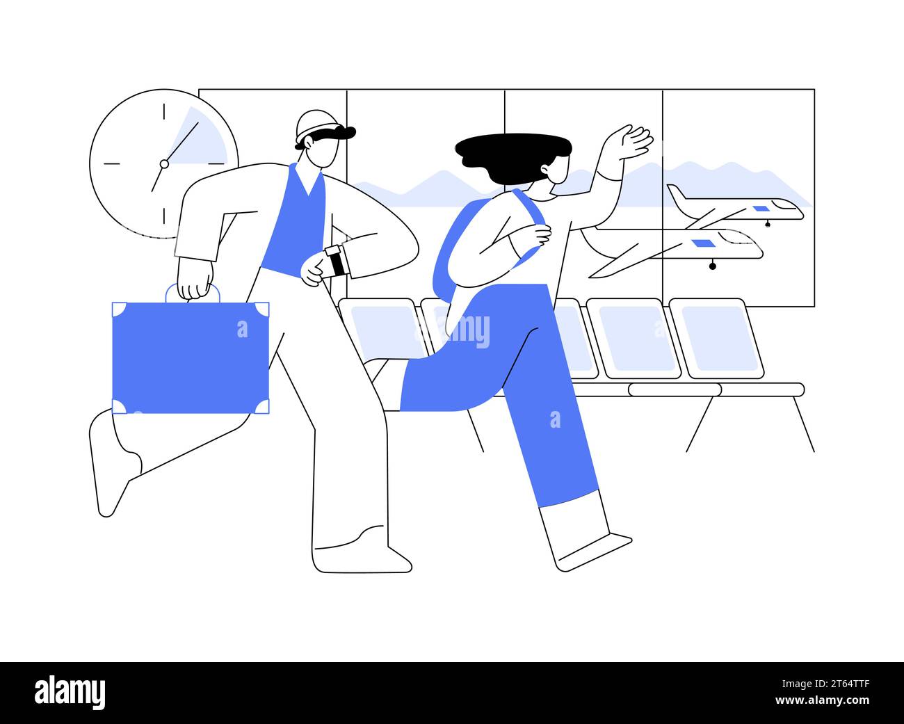 Being late for the flight isolated cartoon vector illustrations Stock ...