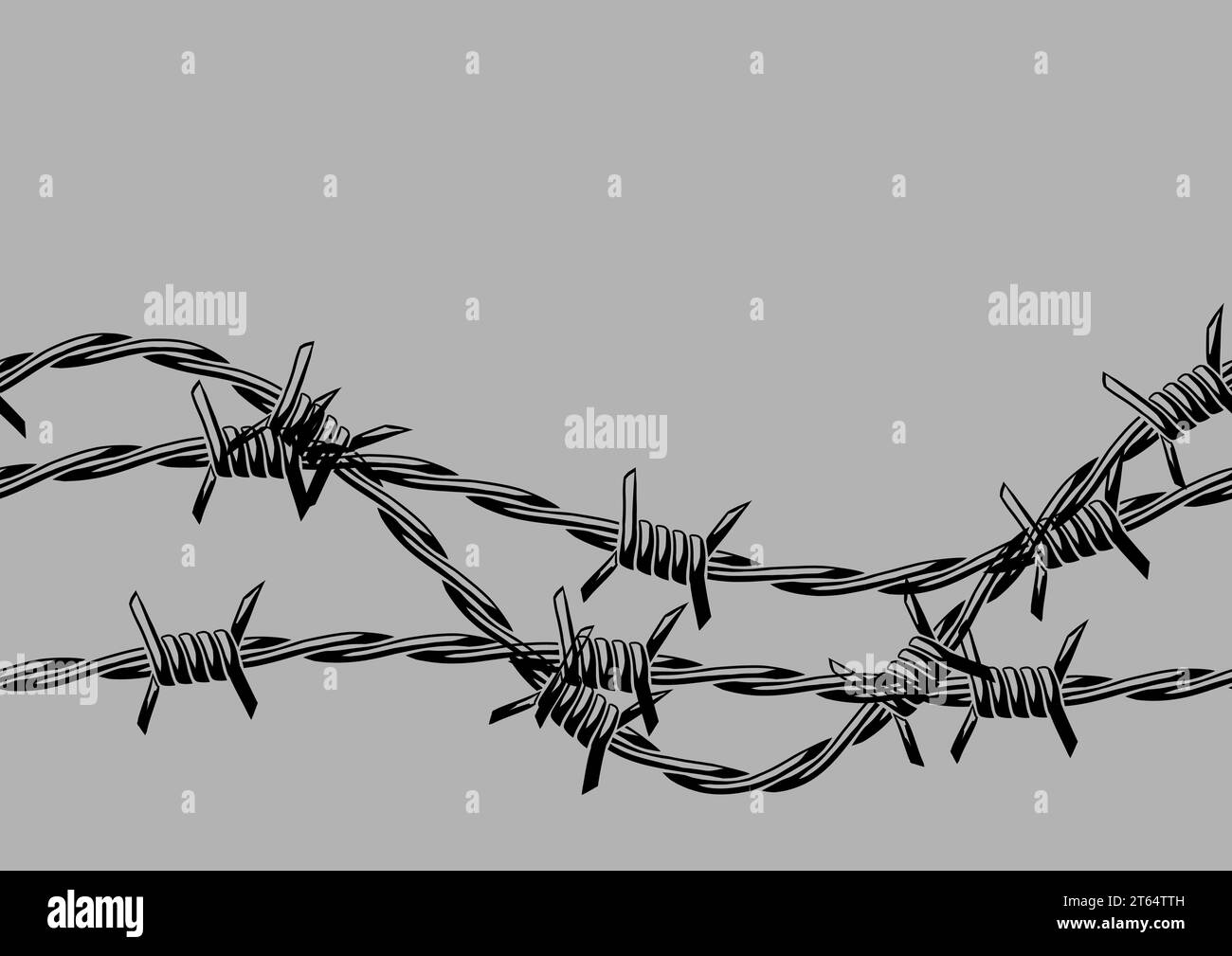 Barbed wire seamless pattern. Sharp barbwire border chain Stock Vector ...