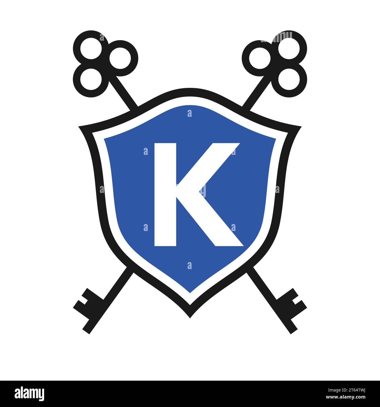 Letter K Real Estate Logo Design Concept with Crossed Key Sign. Key ...