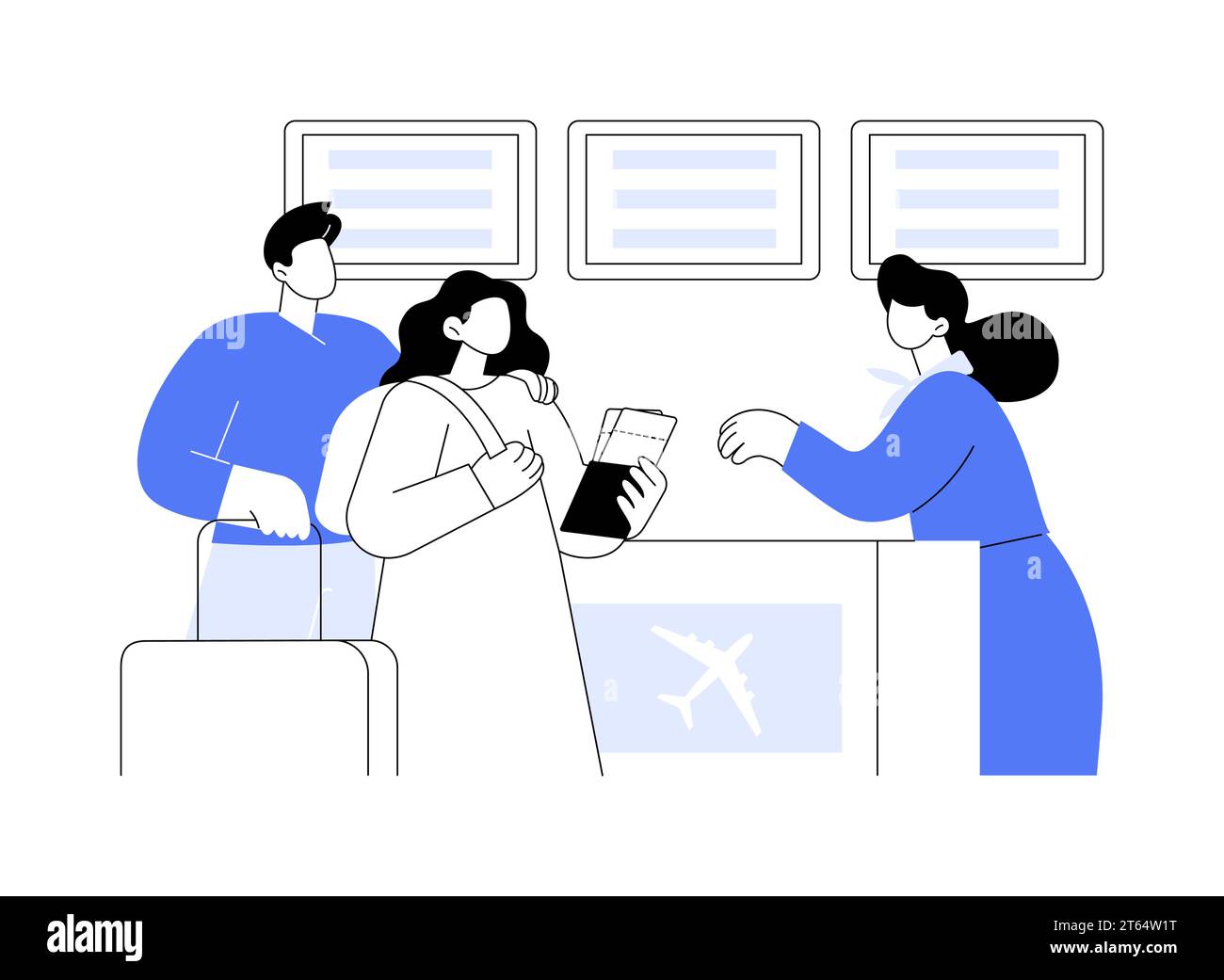 Checking in isolated cartoon vector illustrations Stock Vector Image ...