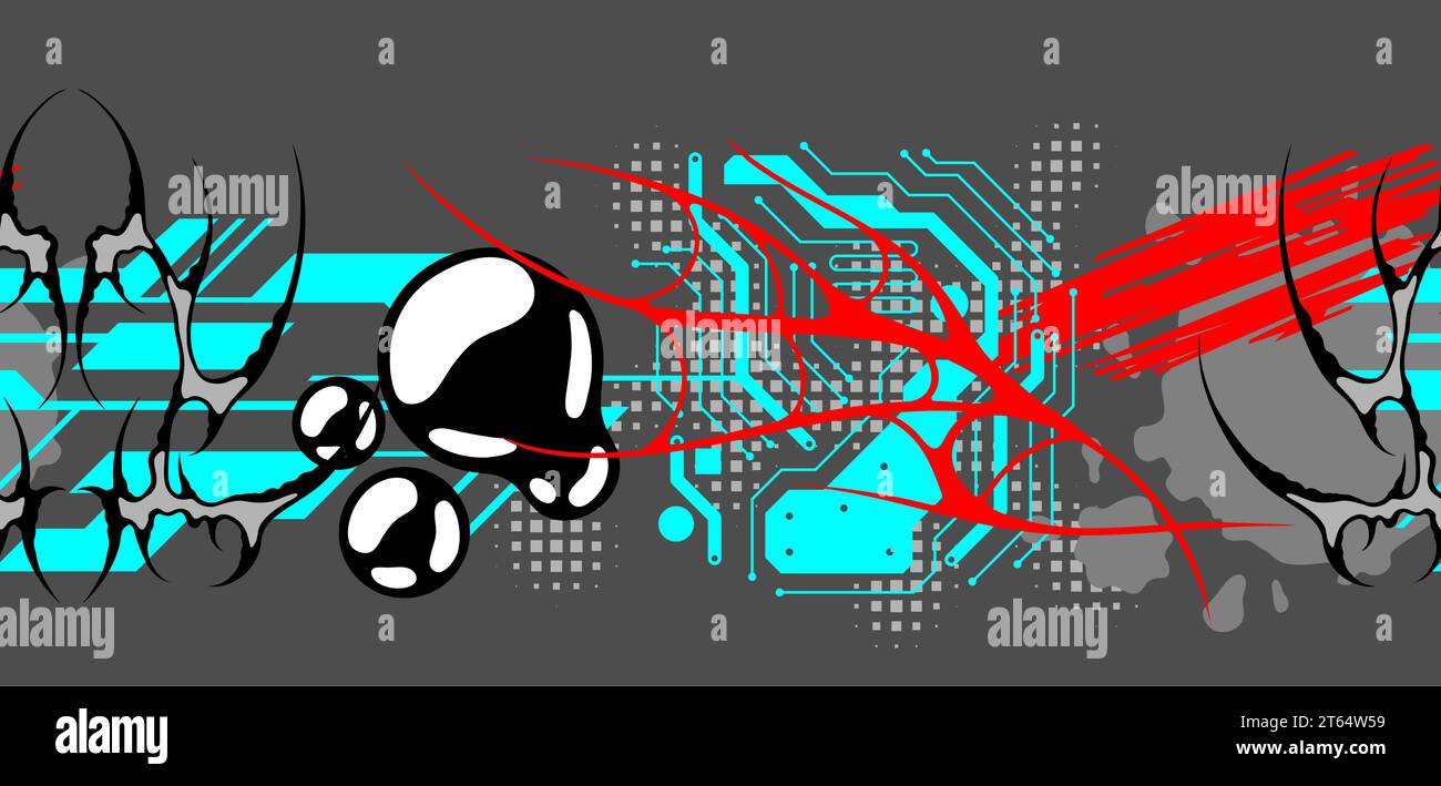 Cyber sigilism pattern. Neo tribal gothic style shape Stock Vector ...