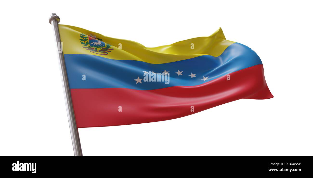 Venezuela flag waving isolated on white transparent background Stock ...