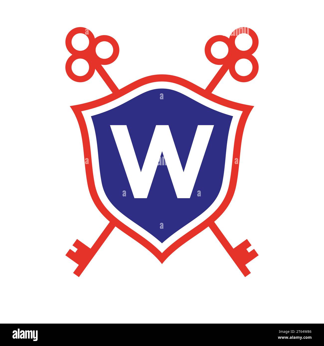 Letter W Real Estate Logo Design Concept with Crossed Key Sign. Key ...