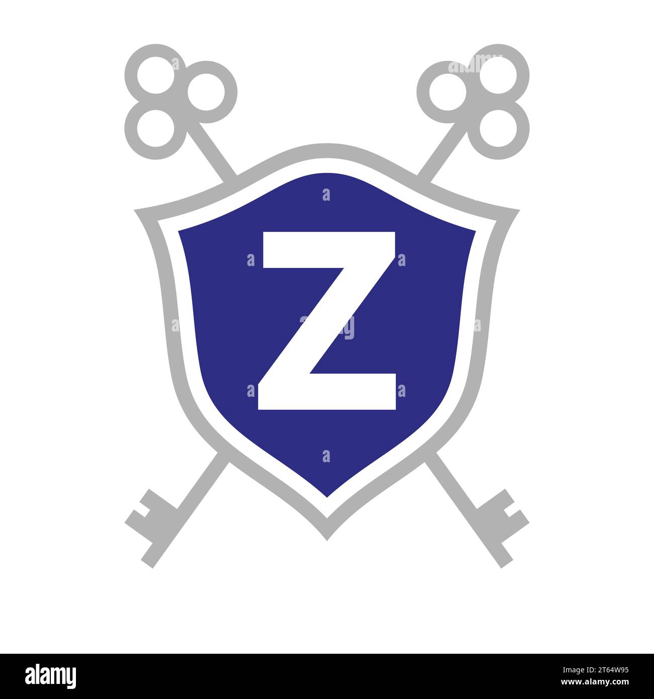 Letter Z Real Estate Logo Design Concept with Crossed Key Sign. Key ...