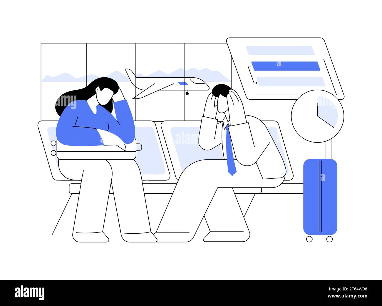 Flight delayed isolated cartoon vector illustrations Stock Vector Image ...
