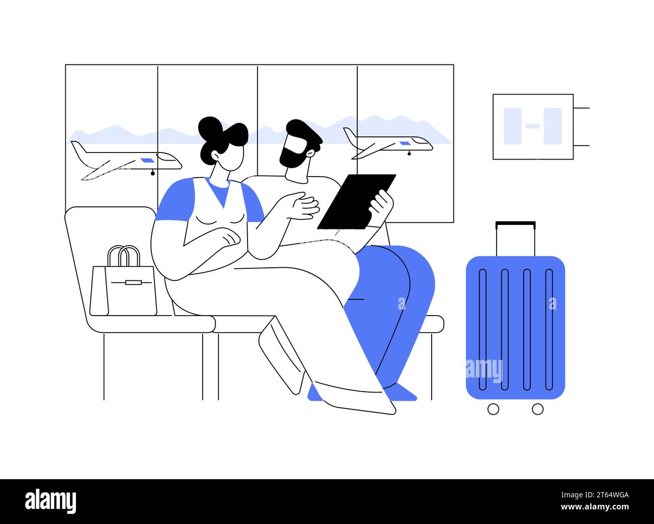 Waiting for boarding isolated cartoon vector illustrations Stock Vector ...