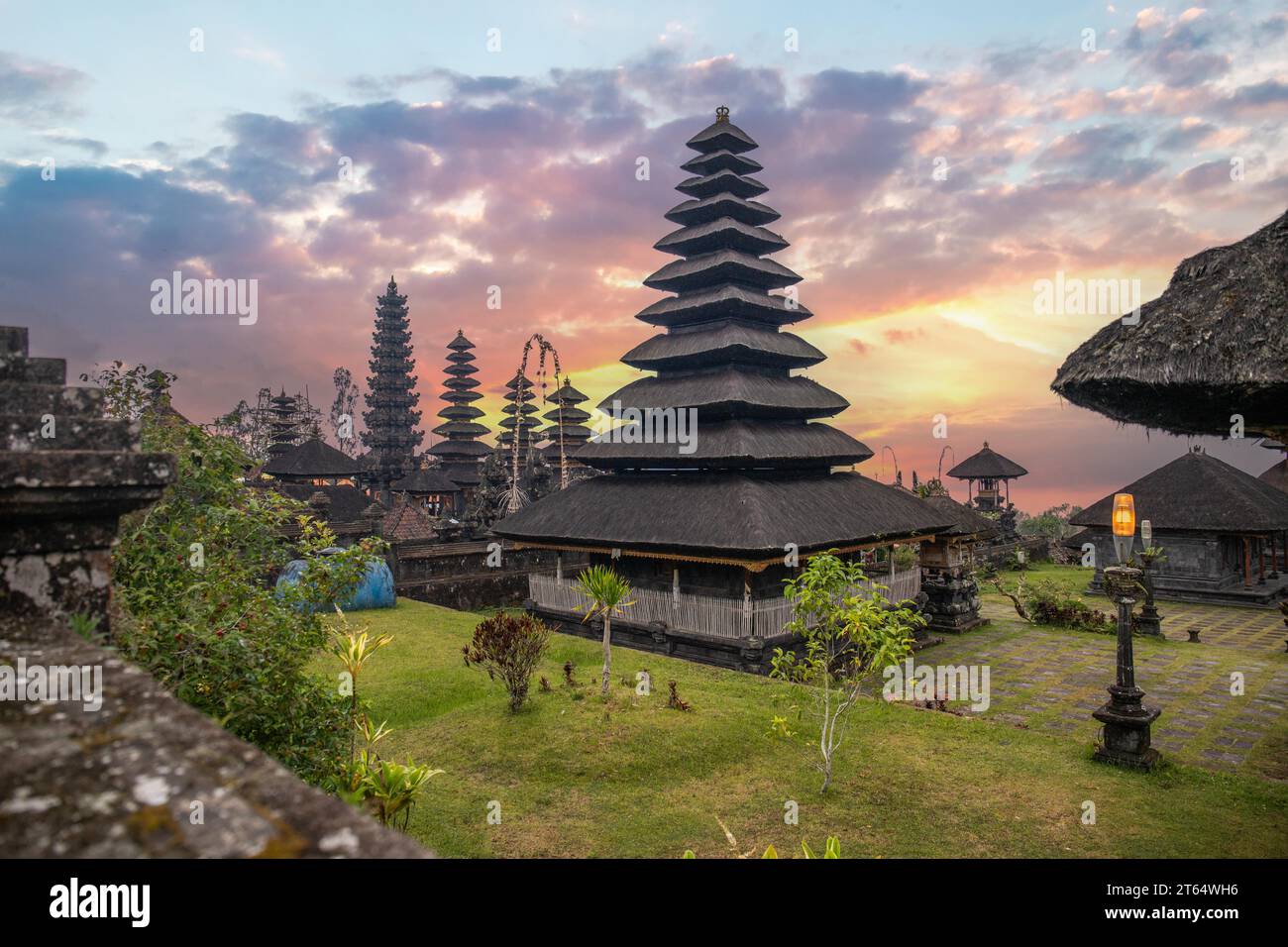 The Besakih temple on the Agung volcano. The holiest and most important ...