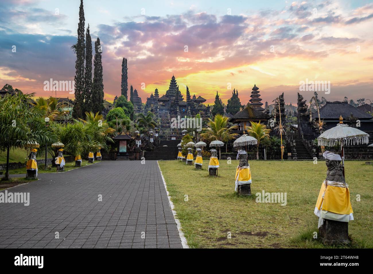 The Besakih temple on the Agung volcano. The holiest and most important ...