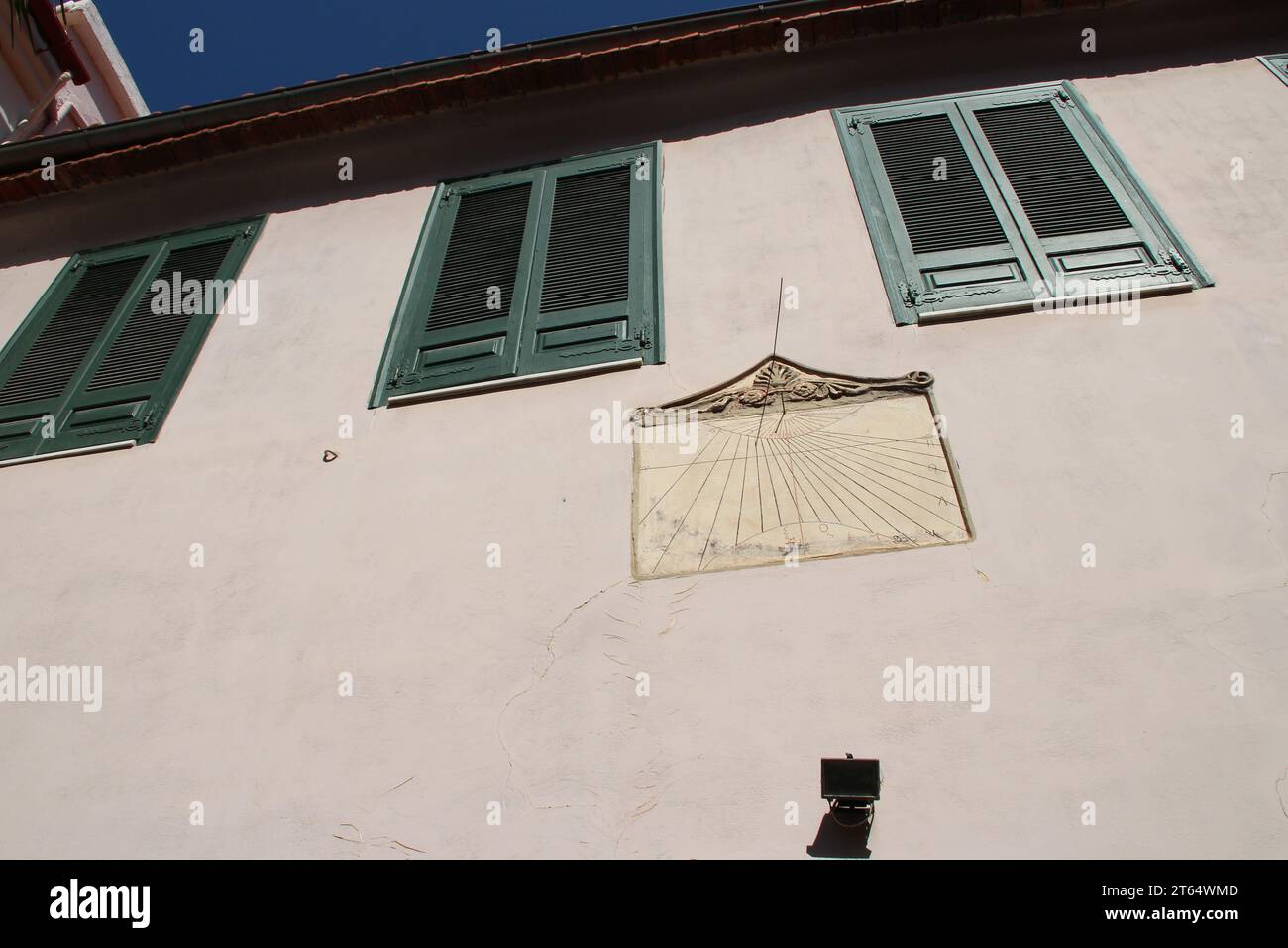 sundial on the facade of a building in chania in crete in greece Stock ...