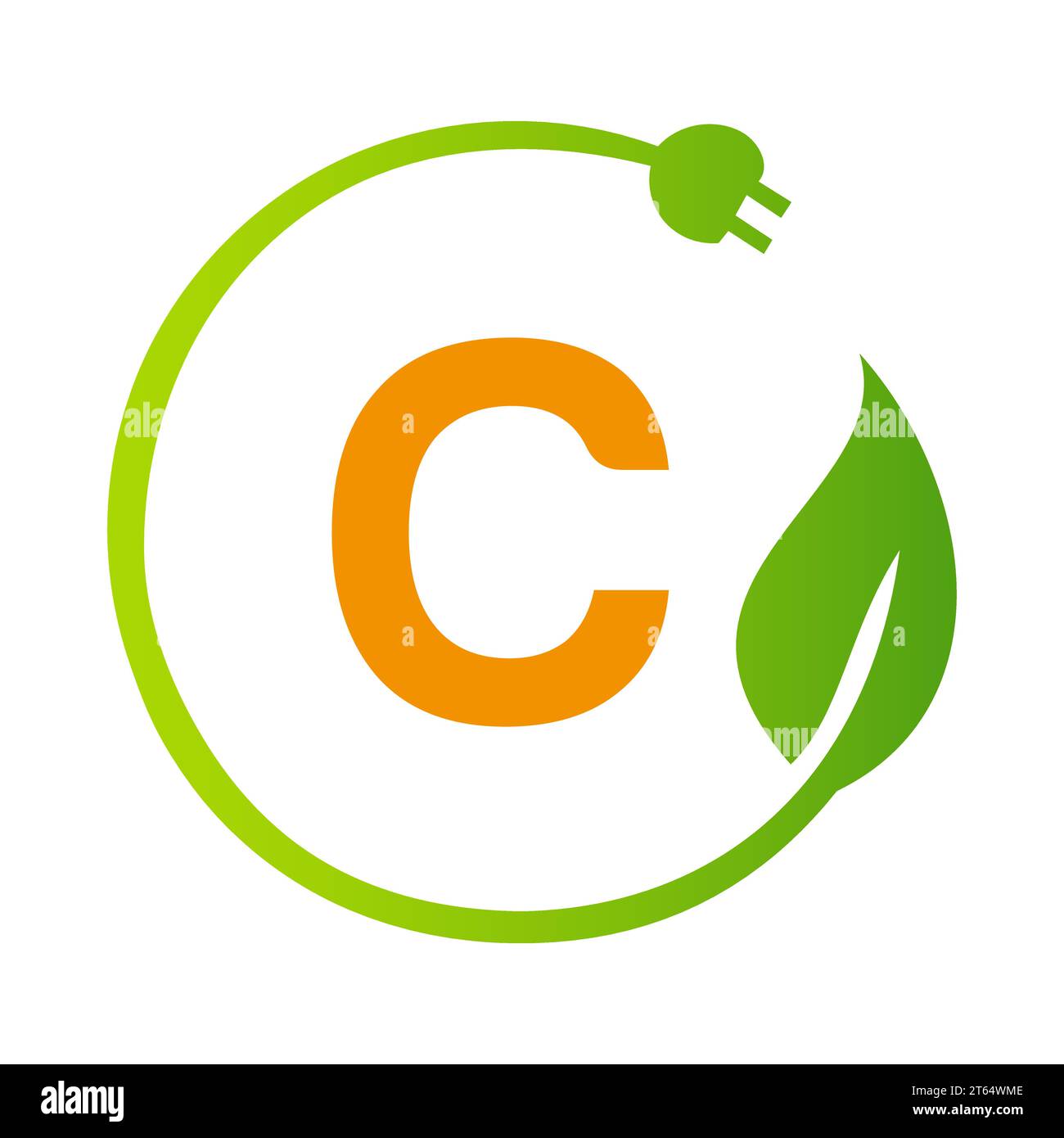 Letter C Green Energy Electrical Plug Logo Template. Electrical Plug ...