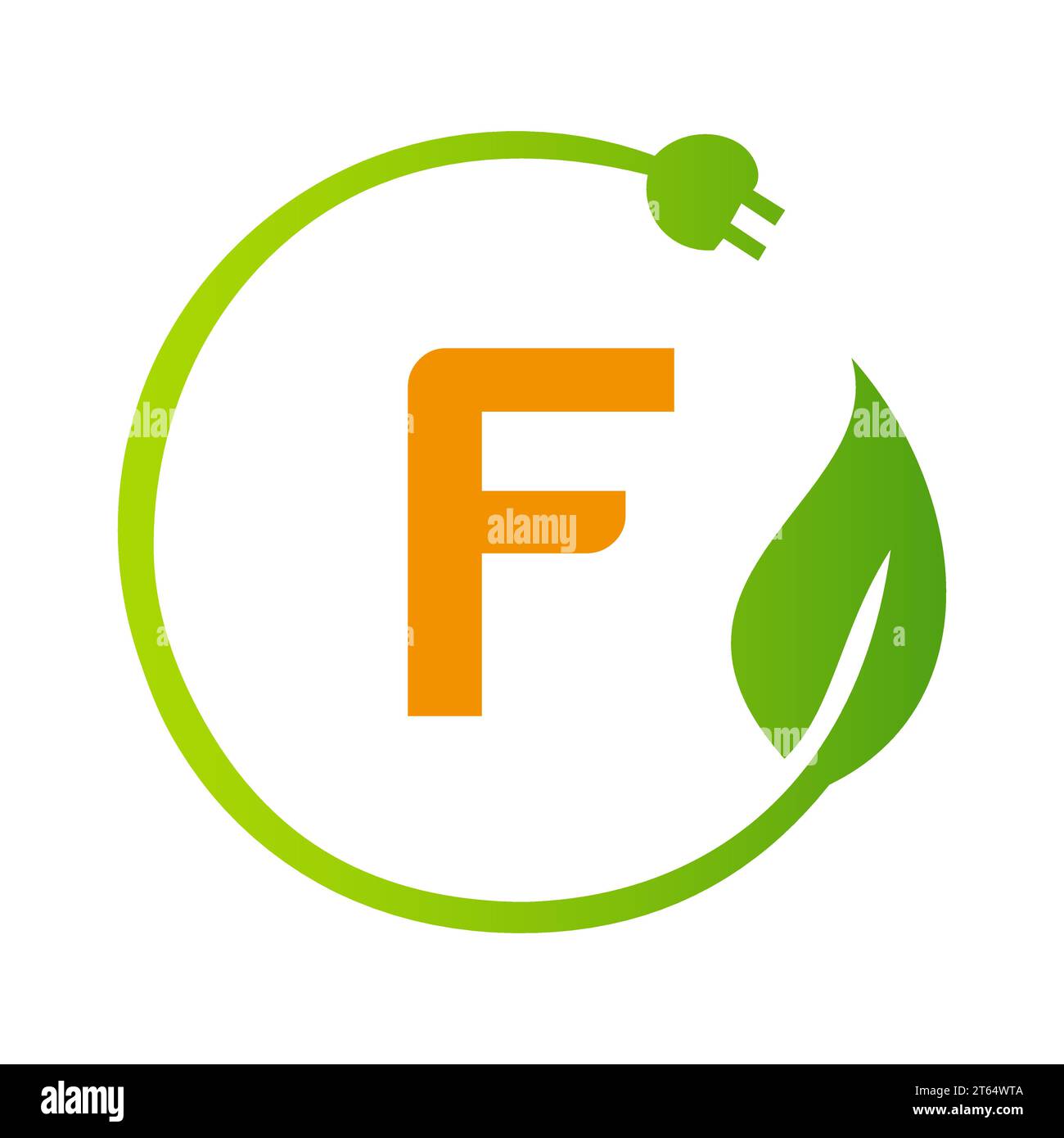 Letter F Green Energy Electrical Plug Logo Template. Electrical Plug ...