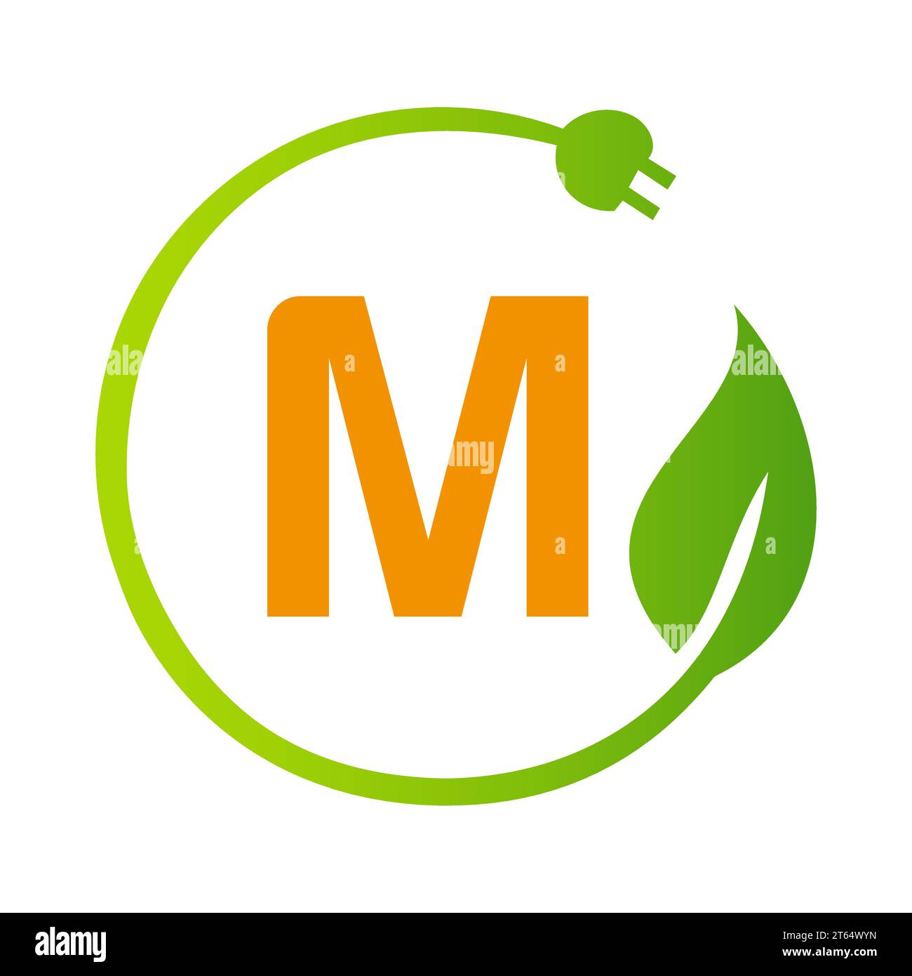 Letter M Green Energy Electrical Plug Logo Template. Electrical Plug ...