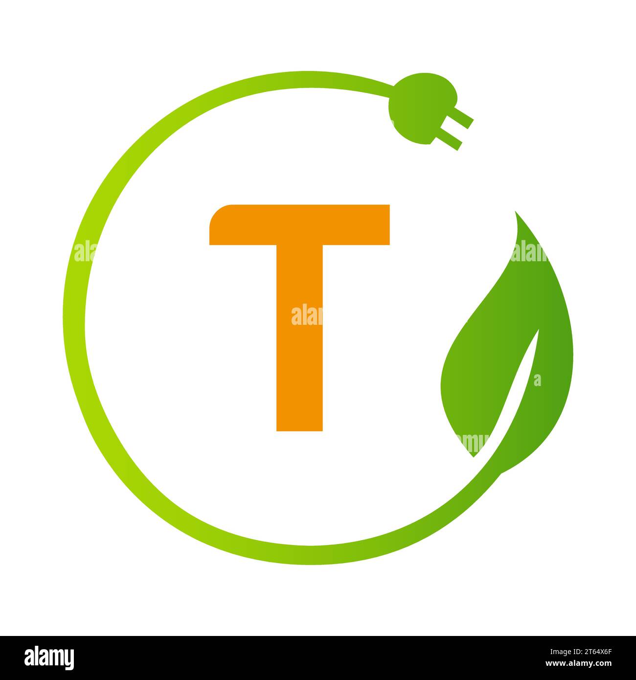 Letter T Green Energy Electrical Plug Logo Template. Electrical Plug ...
