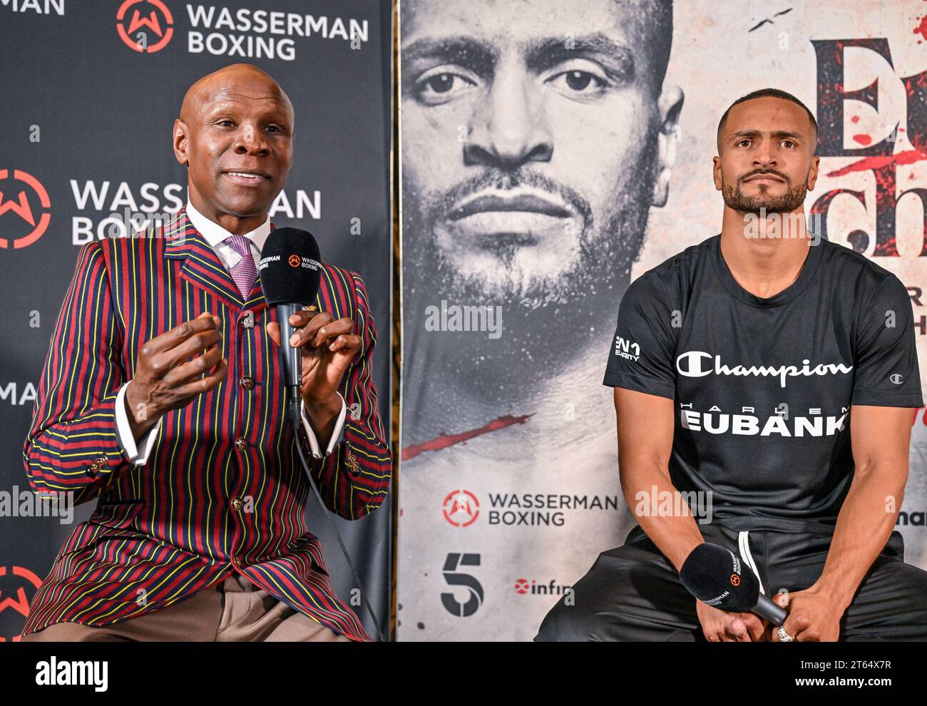 Brighton, UK. 08th Nov, 2023. Chris Eubank (L) talks about his Nephew ...