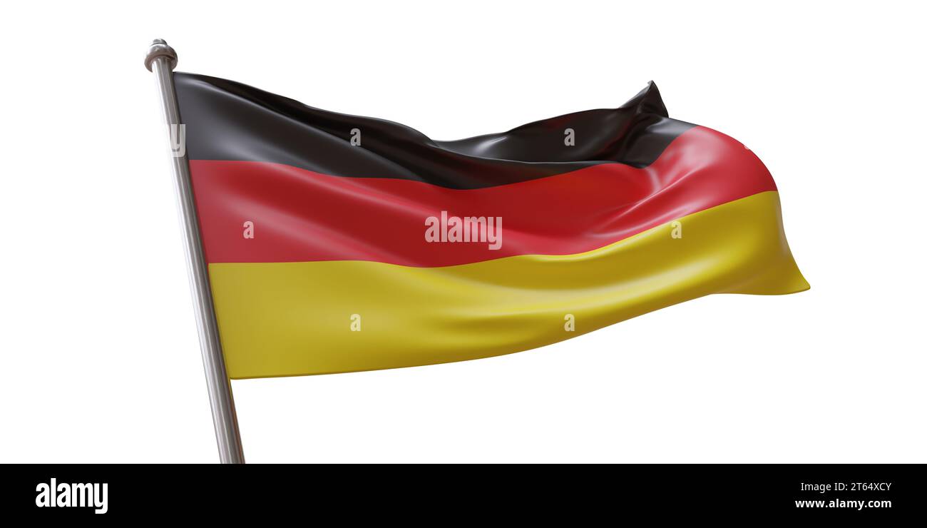 Germany flag waving isolated on white transparent background Stock ...