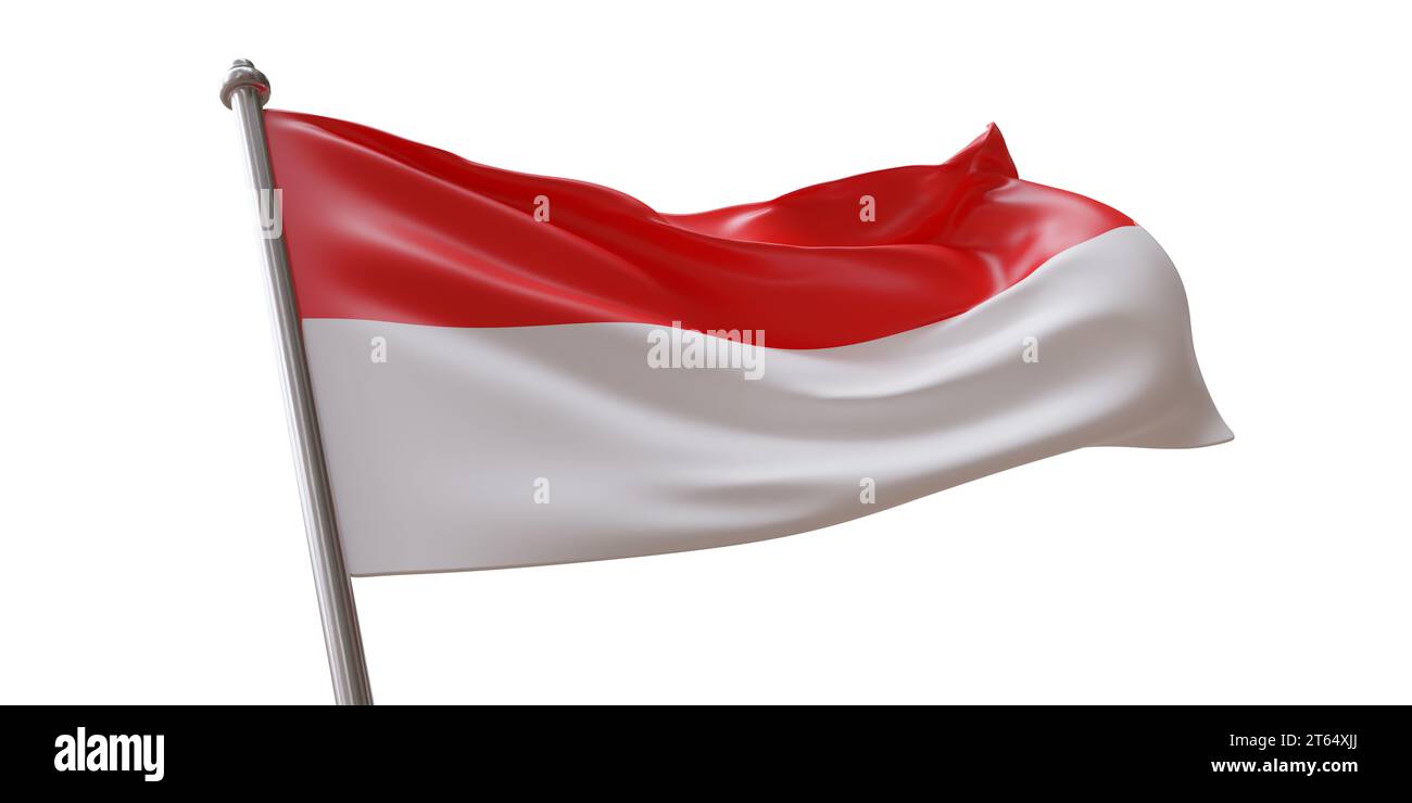 Indonesia flag waving isolated on white transparent background Stock ...