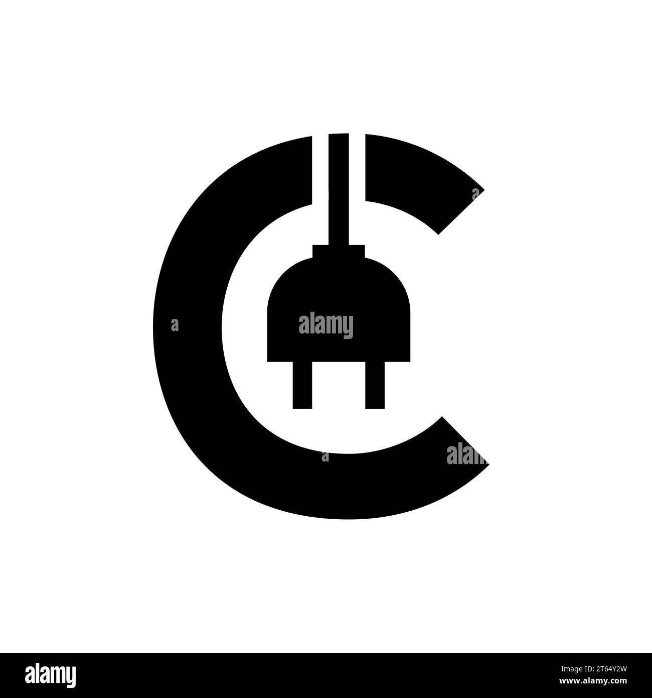 Letter C Electricity or Electrical Logo Concept with Electric Plug ...