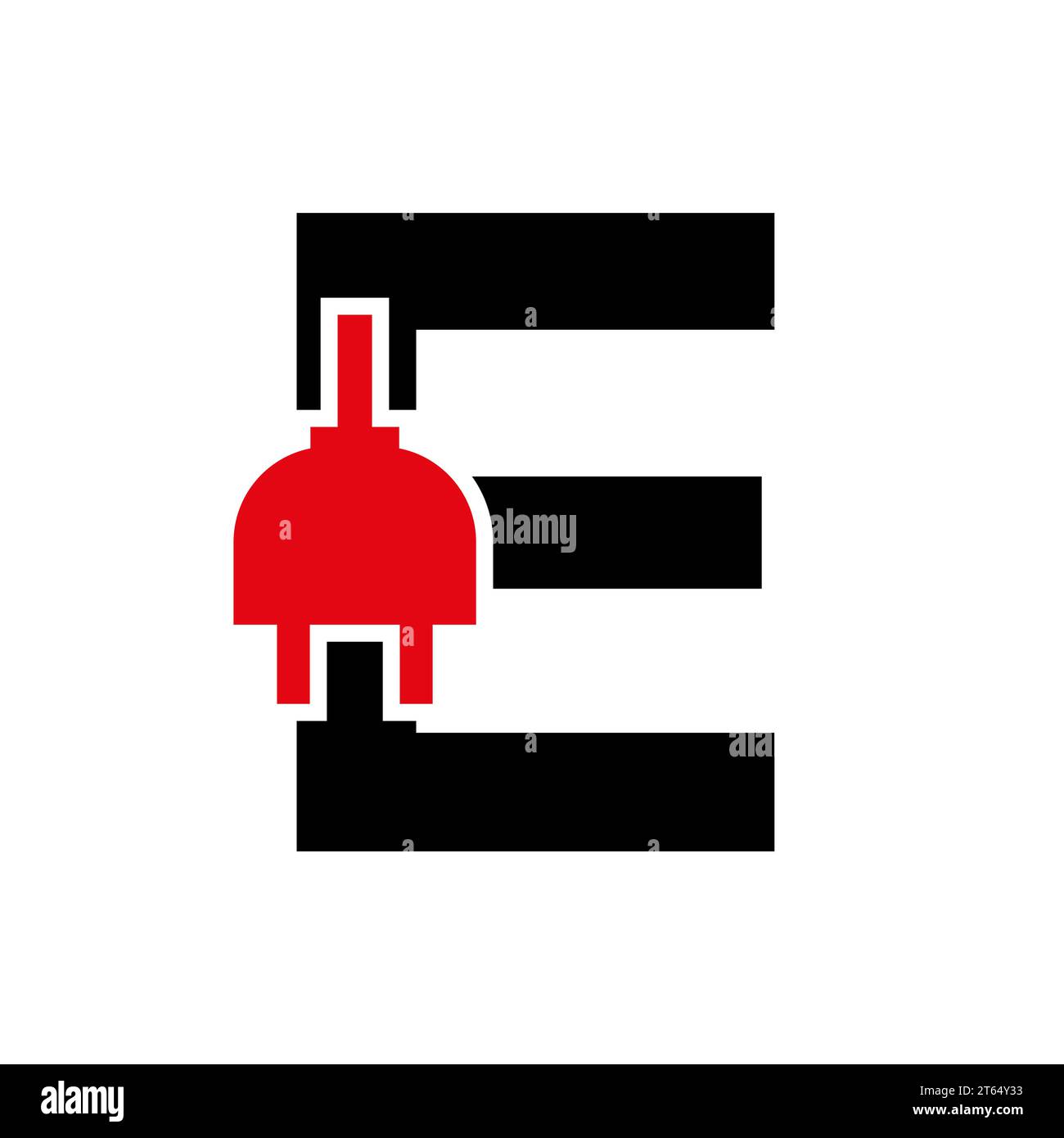 Letter E Electricity or Electrical Logo Concept with Electric Plug ...