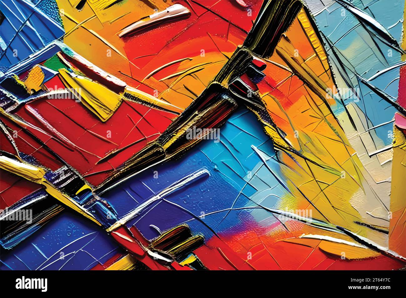 A close-up of colorful brush strokes on a textured background. Abstract ...