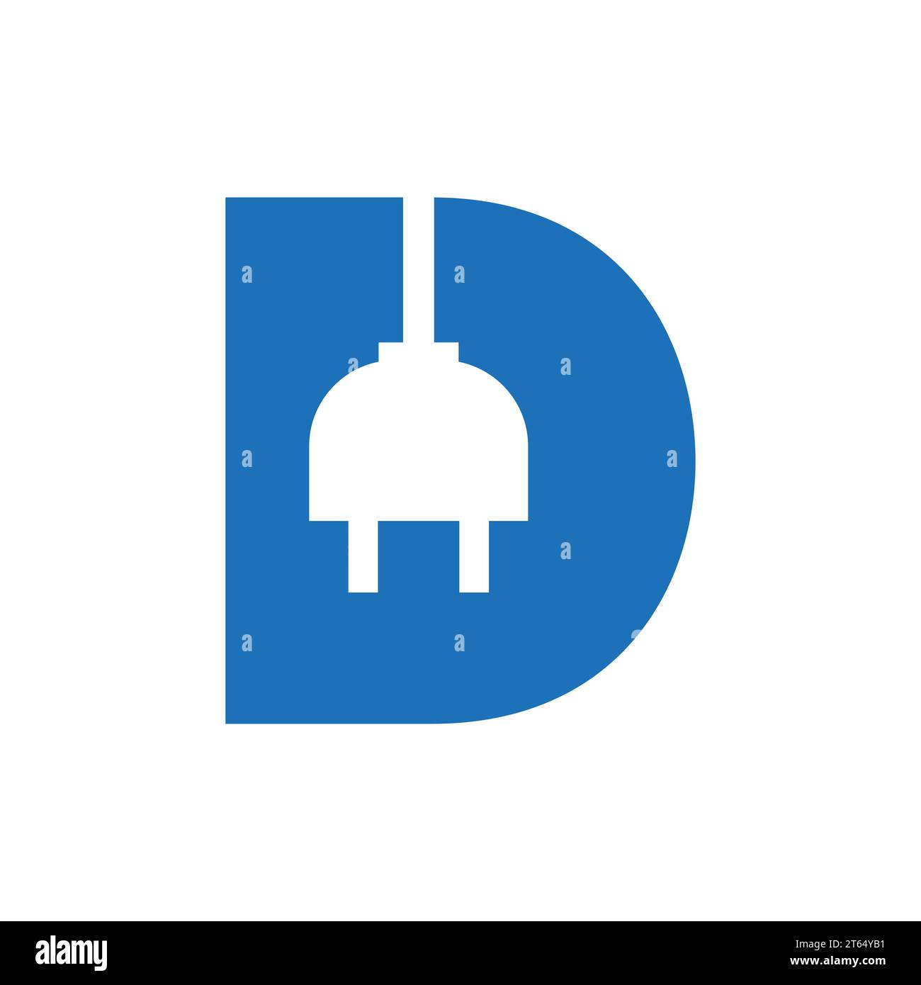 Letter D Electricity or Electrical Logo Concept with Electric Plug ...