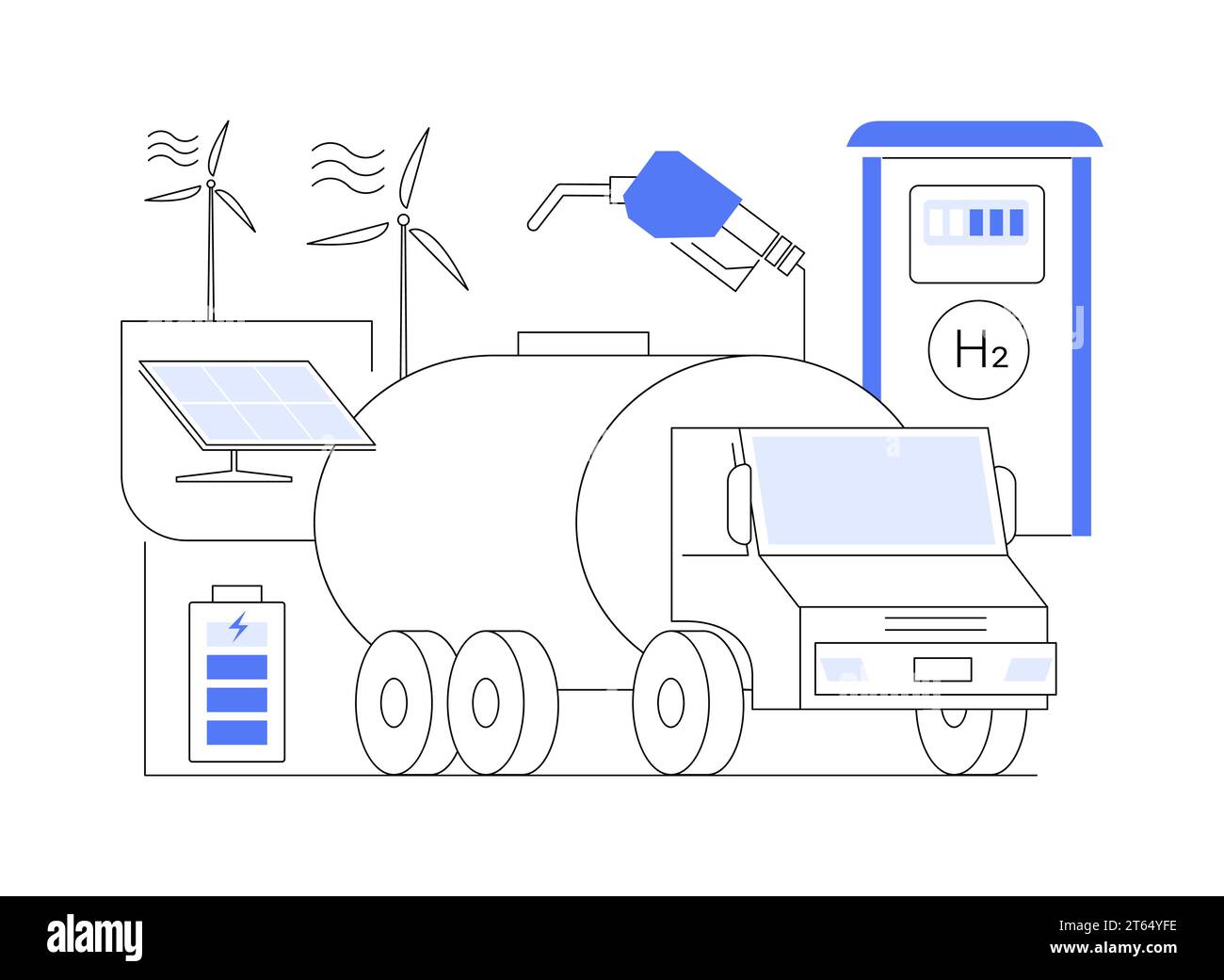 Hydrogen fuel abstract concept vector illustration Stock Vector Image ...