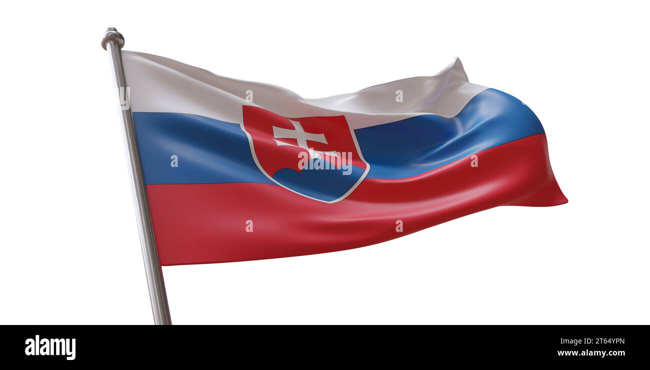 Slovakia flag waving isolated on white transparent background Stock ...