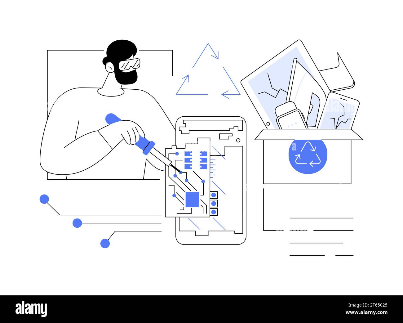 E-waste management abstract concept vector illustration Stock Vector ...