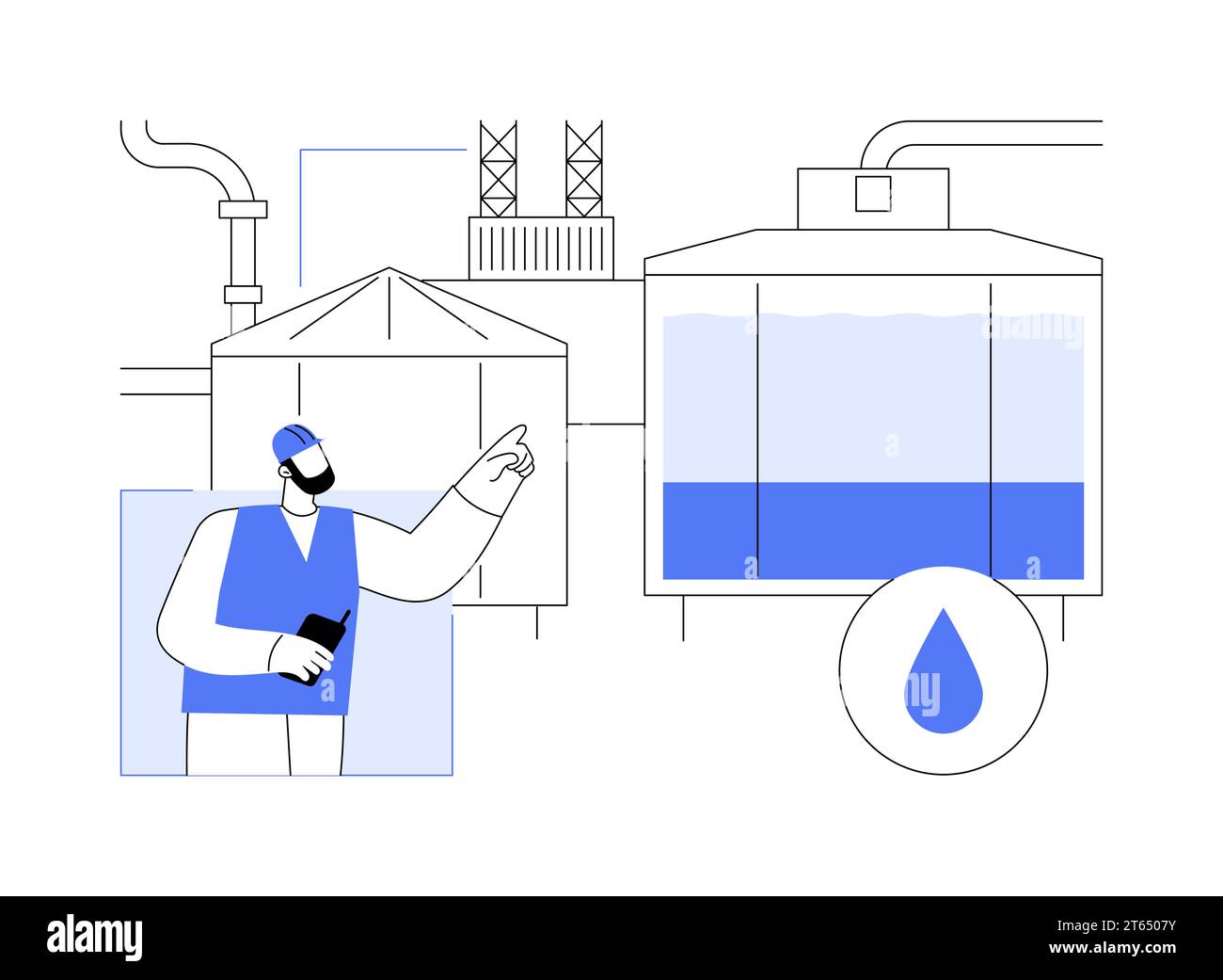 Factory water conservation abstract concept vector illustration Stock ...