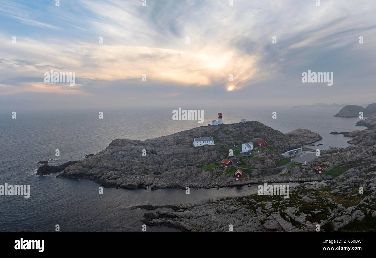 Lindesnes lighthouse at Norway's southernmost point, South Cape, Norway ...