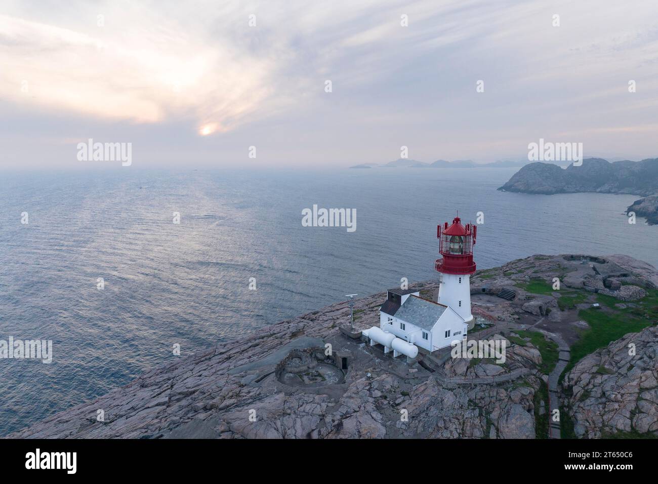Lindesnes lighthouse at Norway's southernmost point, South Cape, Norway ...
