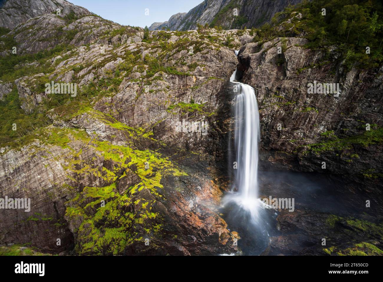 Manafossen waterfall, River Man, Rogaland, Norway Stock Photo - Alamy