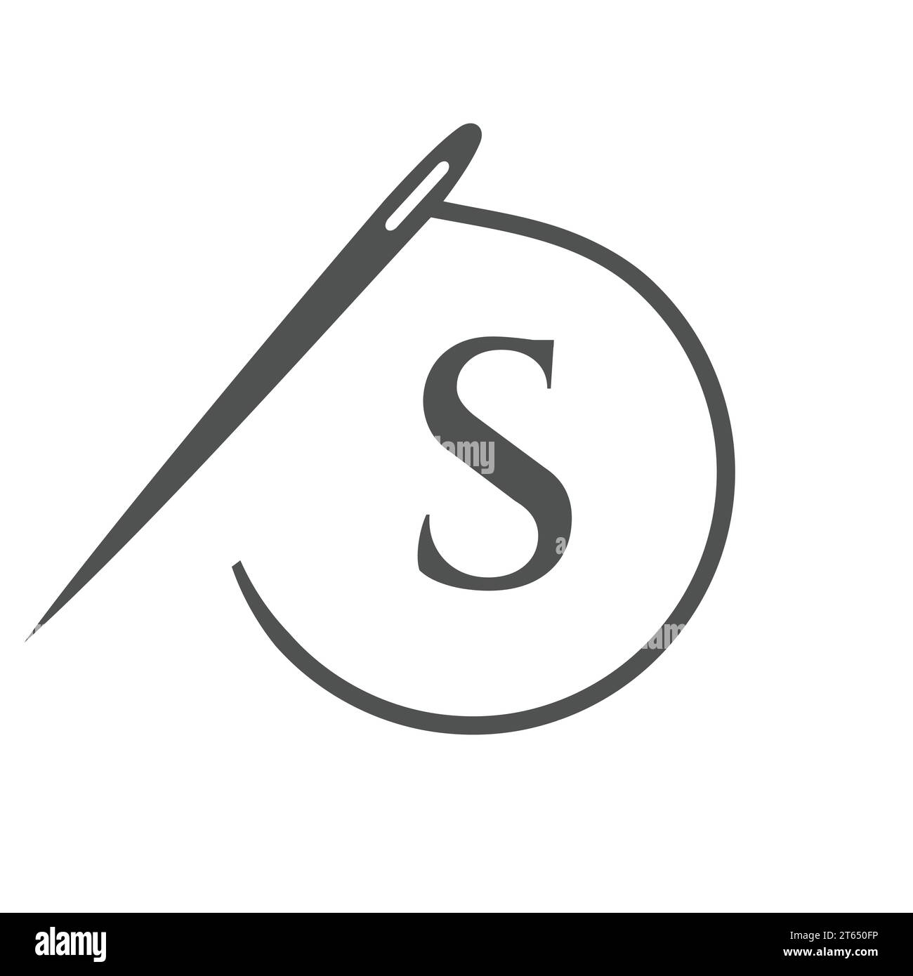 Letter S Tailor Logo, Needle and Thread Logotype for Garment, Embroider ...