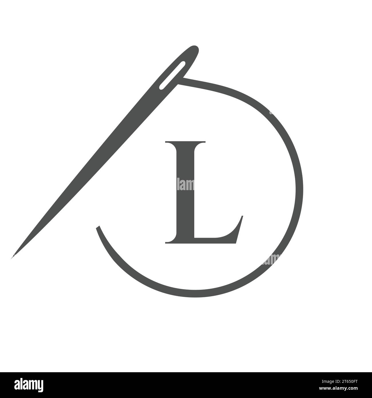 Letter L Tailor Logo, Needle and Thread Logotype for Garment, Embroider ...