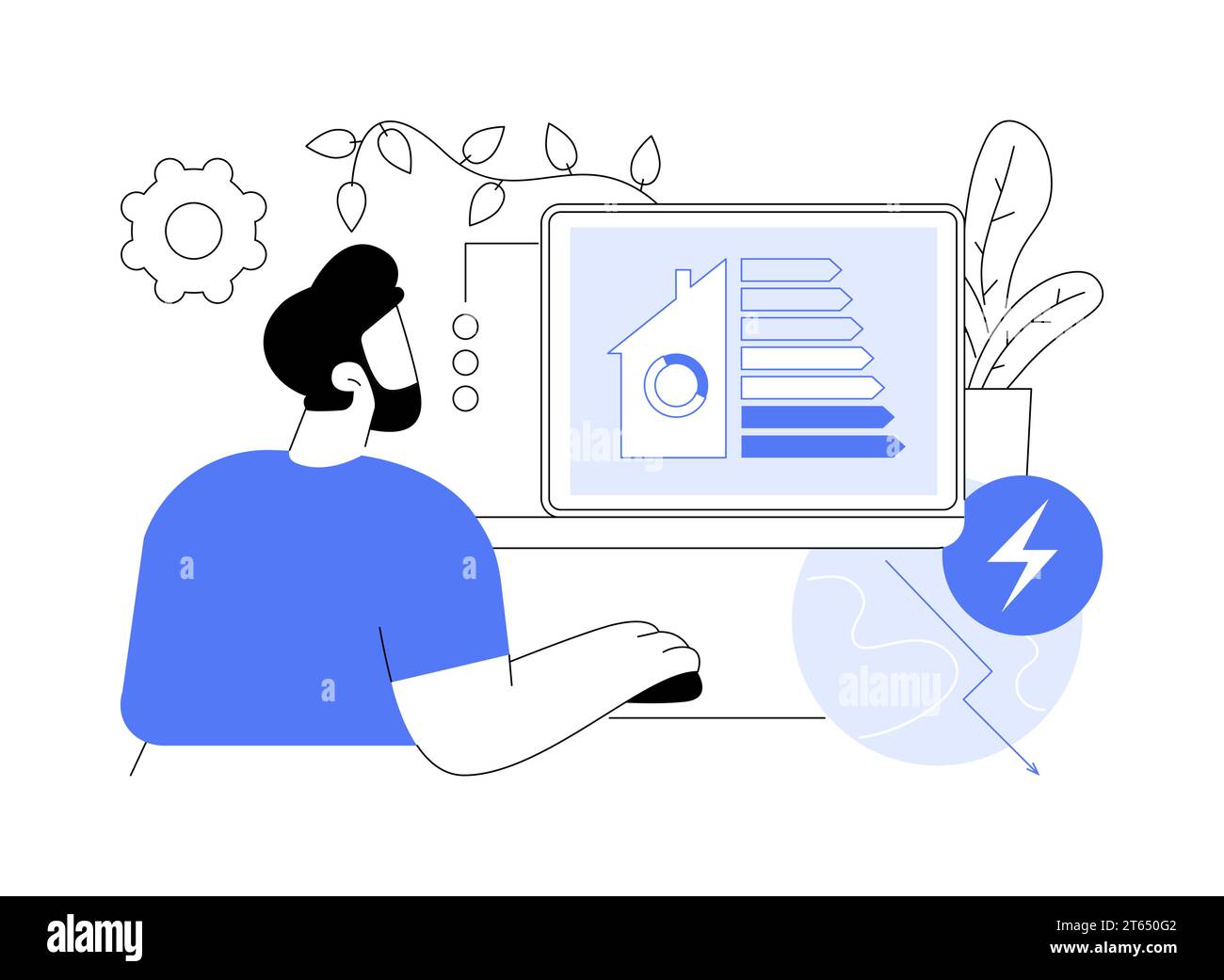 Energy-efficient computers abstract concept vector illustration Stock ...