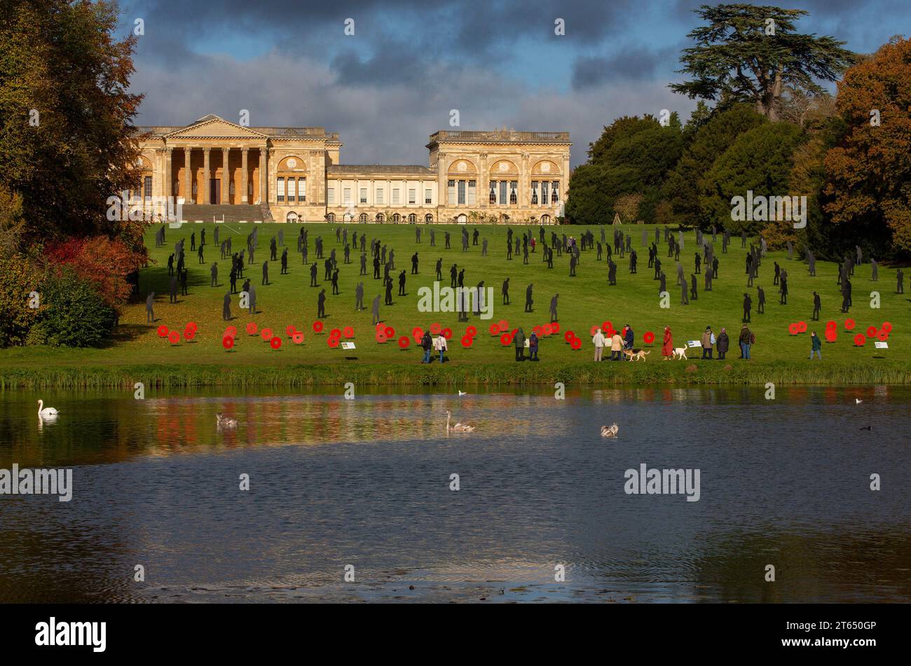 metal soldier silhouettes and poppies in the STANDING WITH GIANTS ...