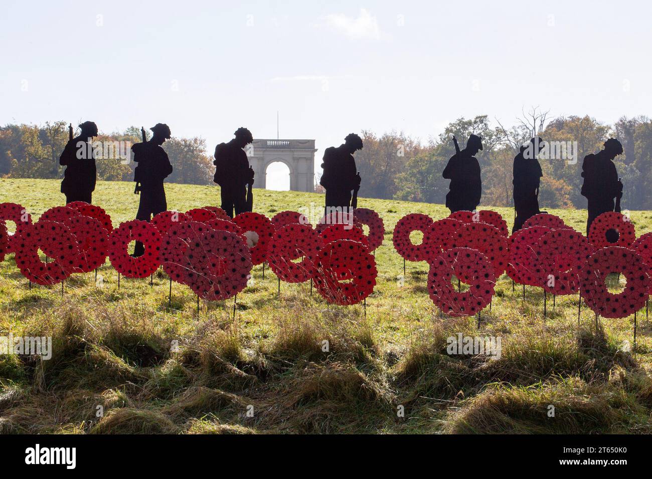 metal soldier silhouettes and poppies in the STANDING WITH GIANTS ...