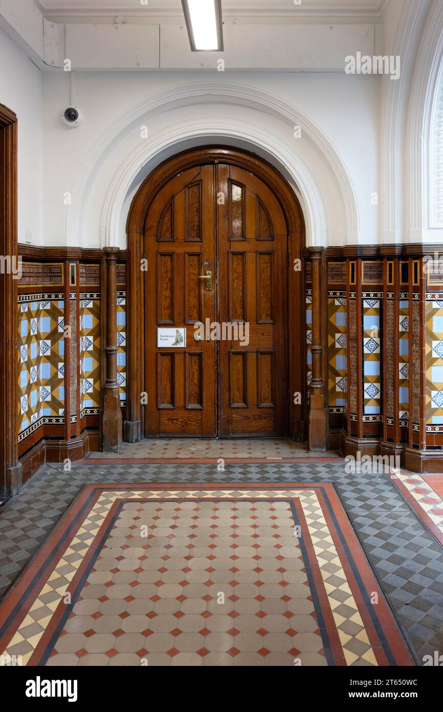 Interior view, mosaic, corridor, Leeds Central Library, Leeds, England ...