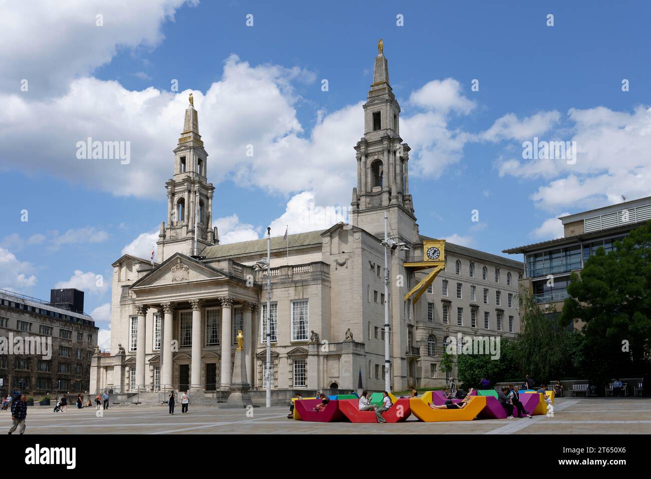 Civic Hall, Millennium Square, Leeds, England, Great Britain Stock ...