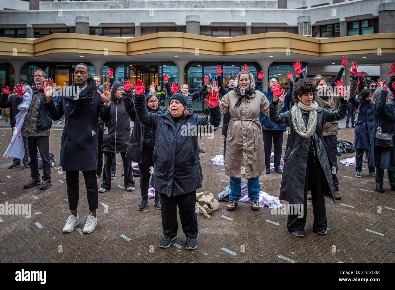 The Hague, South Holland, Netherlands. 8th Nov, 2023. Demonstrators ...