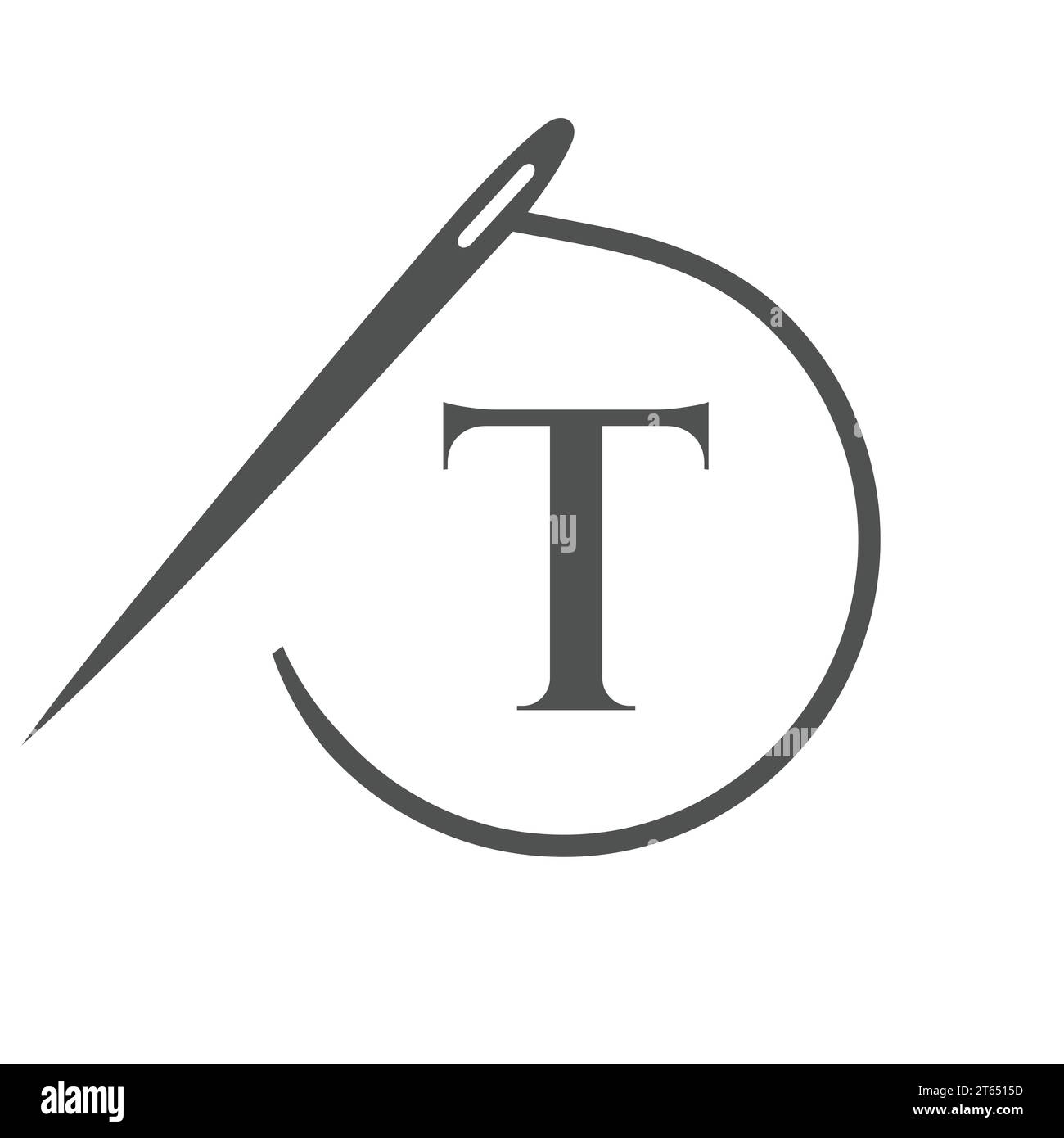 Letter T Tailor Logo, Needle and Thread Logotype for Garment, Embroider ...