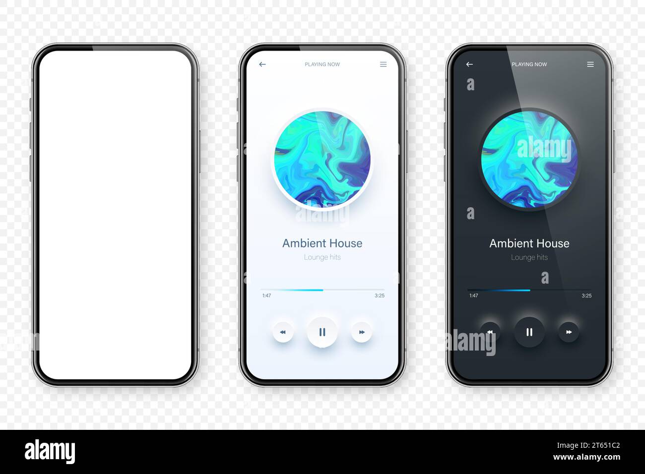 Online audio player user interface, smartphone app UI design. Music ...
