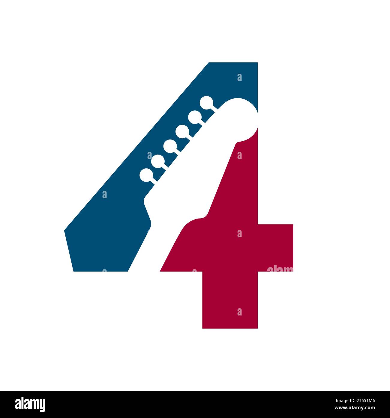 Music Logo On Letter 4 Vector Template Stock Vector Image & Art - Alamy