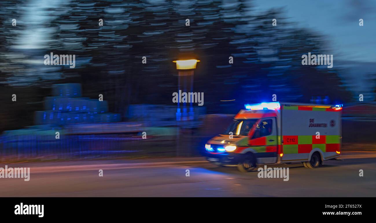 Ambulance on night duty, Bavaria, Germany Stock Photo - Alamy