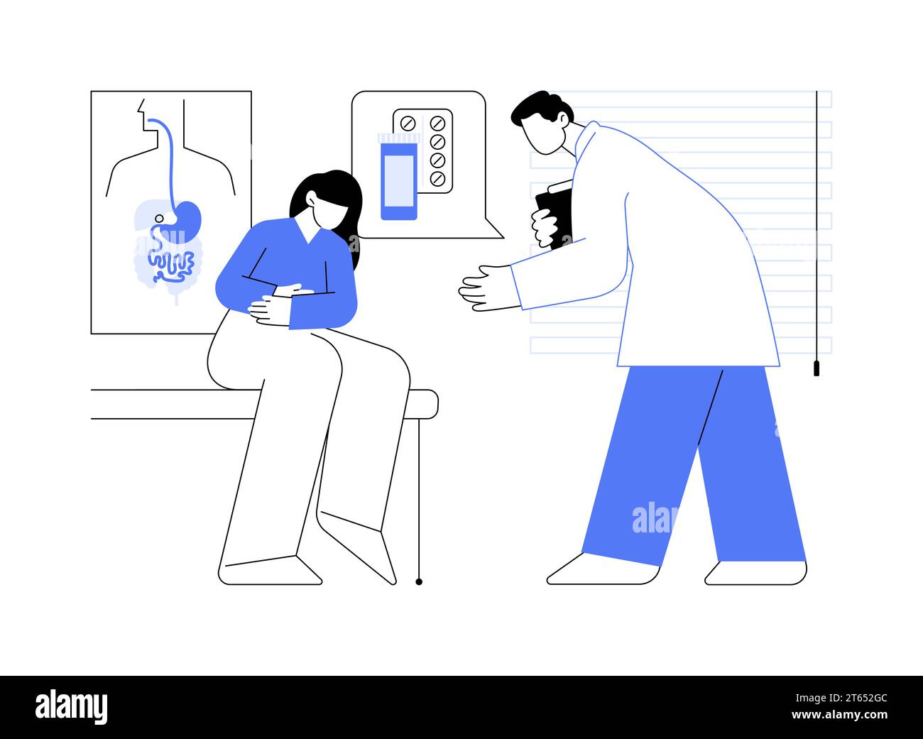 Digestive issues treatment abstract concept vector illustration Stock ...