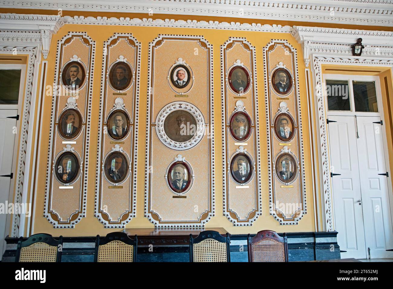 Mayor's office, former town hall on Dom Pedro II square, interior view ...