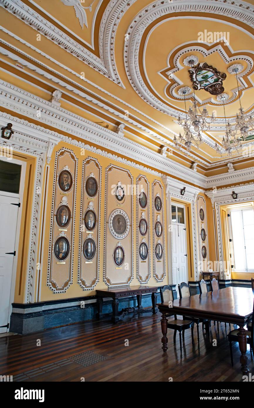 Mayor's office, former town hall on Dom Pedro II square, interior view ...