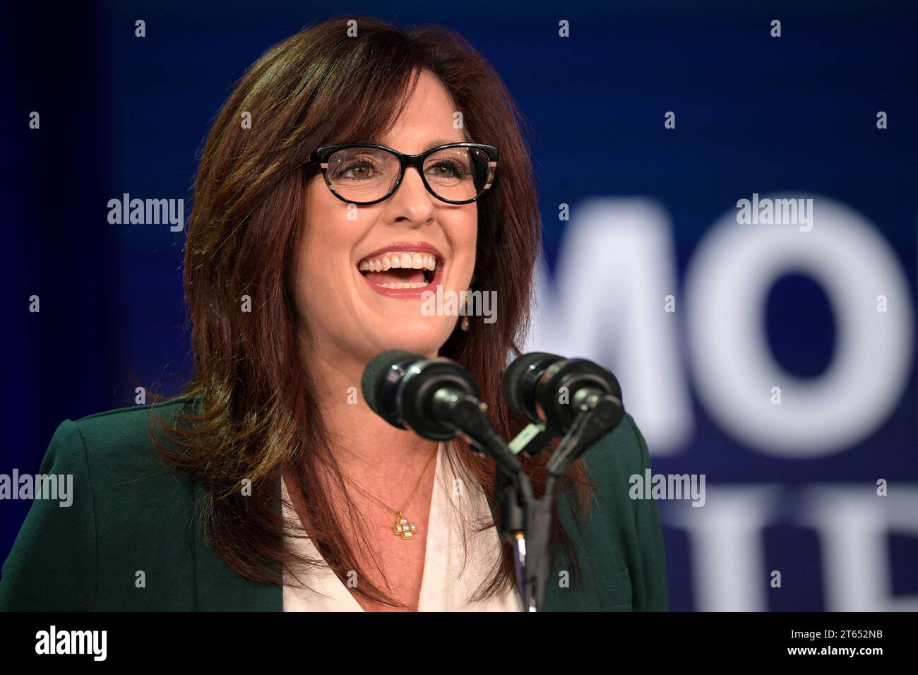 Moms for Liberty founder Tiffany Justice speaks at the Republican Party ...