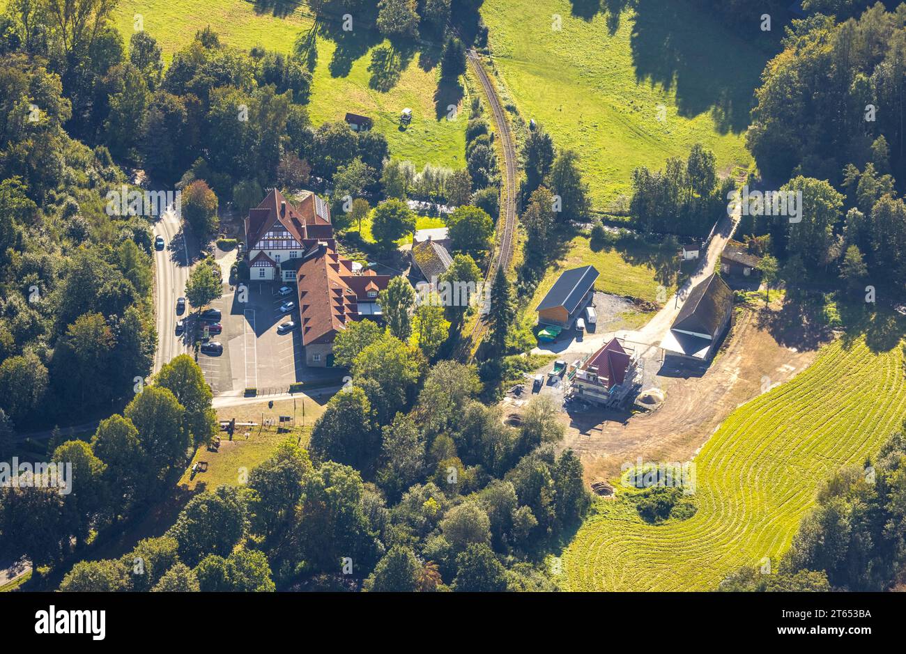 Aerial view, Haus Recke, Hotel and Restaurant, Volkringhausen, Balve ...
