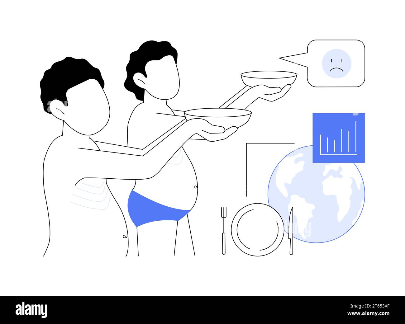 World hunger problem abstract concept vector illustration Stock Vector ...